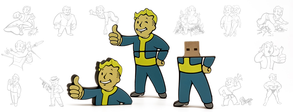 Custom Shaped Vault Boy USB Flash Drives