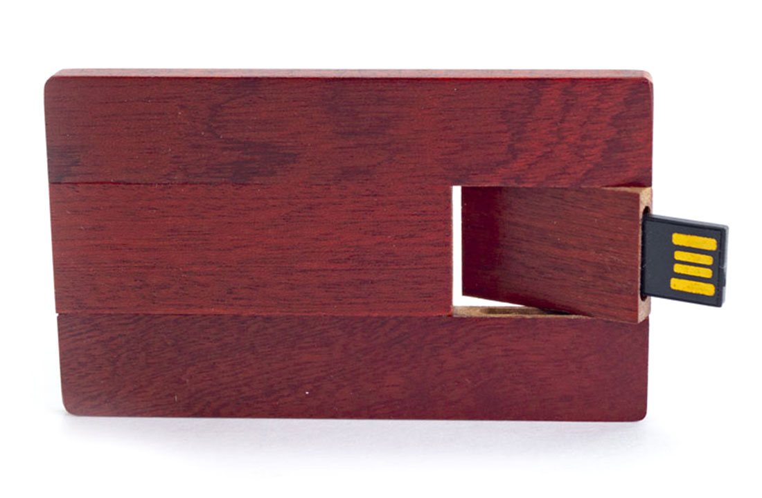 Wooden Card Twist Flash Drives